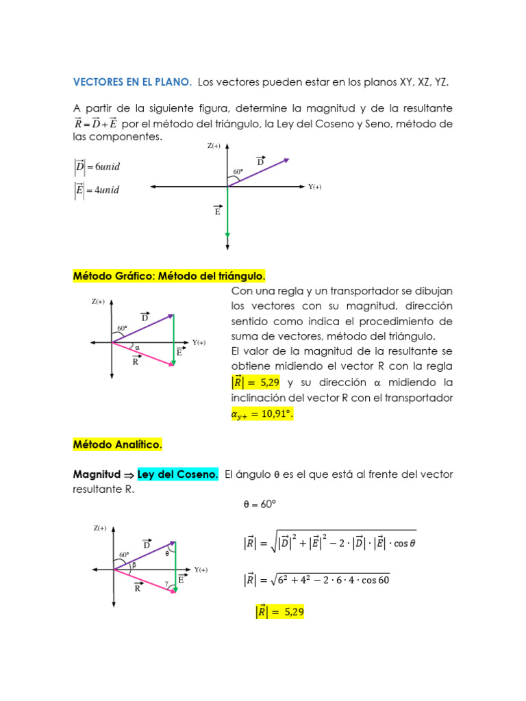 Vectores Plano | PDF | Vector Euclidiano | Triángulo