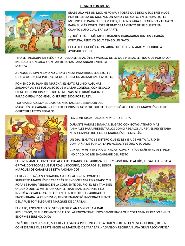 El Gato Con Botas Cuento | PDF