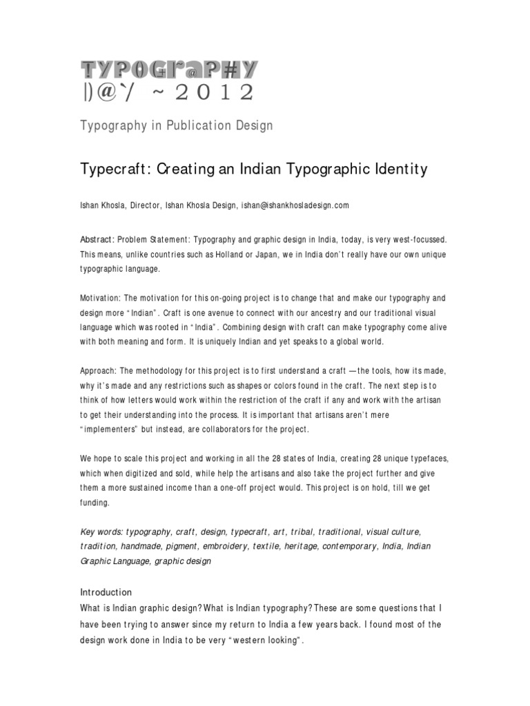 Creating an Indian Typographic Identity | PDF | Typography | Graphic Design
