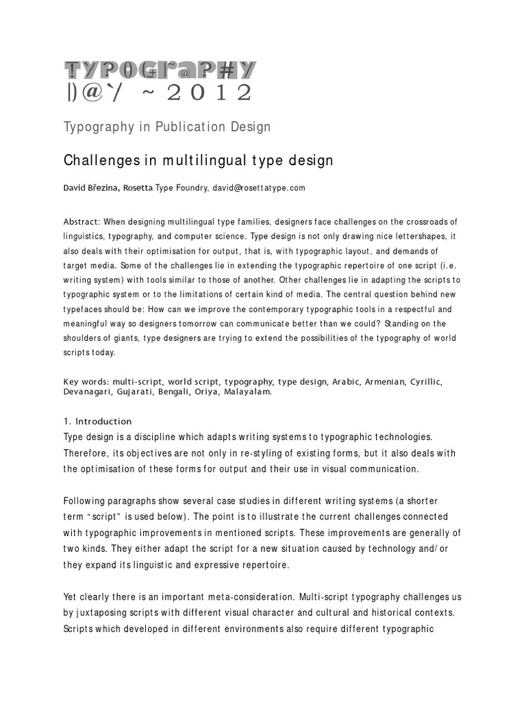 Multilingual Typography Challenges | PDF | Letter Case | Typography