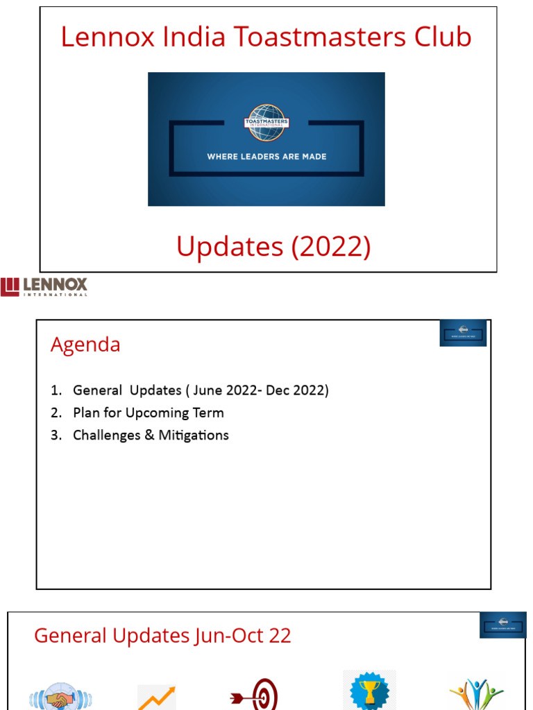 Lennox India Toastmasters Club - 2022 Updated-Div Council | PDF