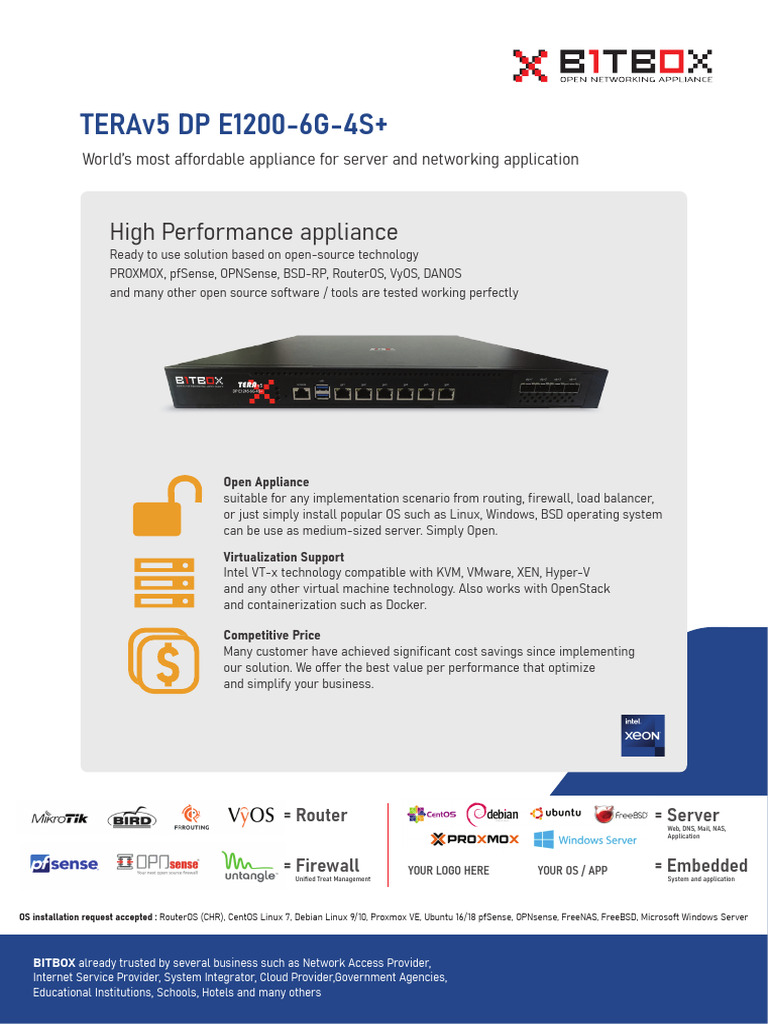 Bitbox TERAv5 DP E1200-6G-4S+ | PDF | Operating System | Router (Computing)