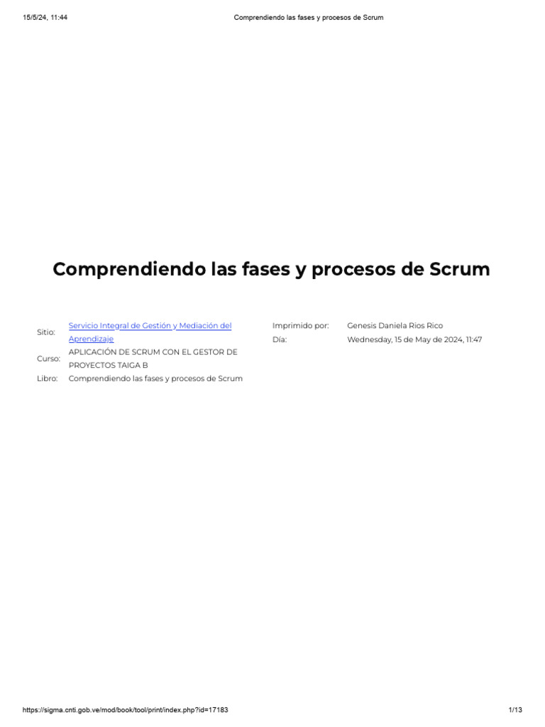 UNIDAD I Comprendiendo Las Fases y Procesos de Scrum | Descargar gratis PDF | Scrum (desarrollo ...