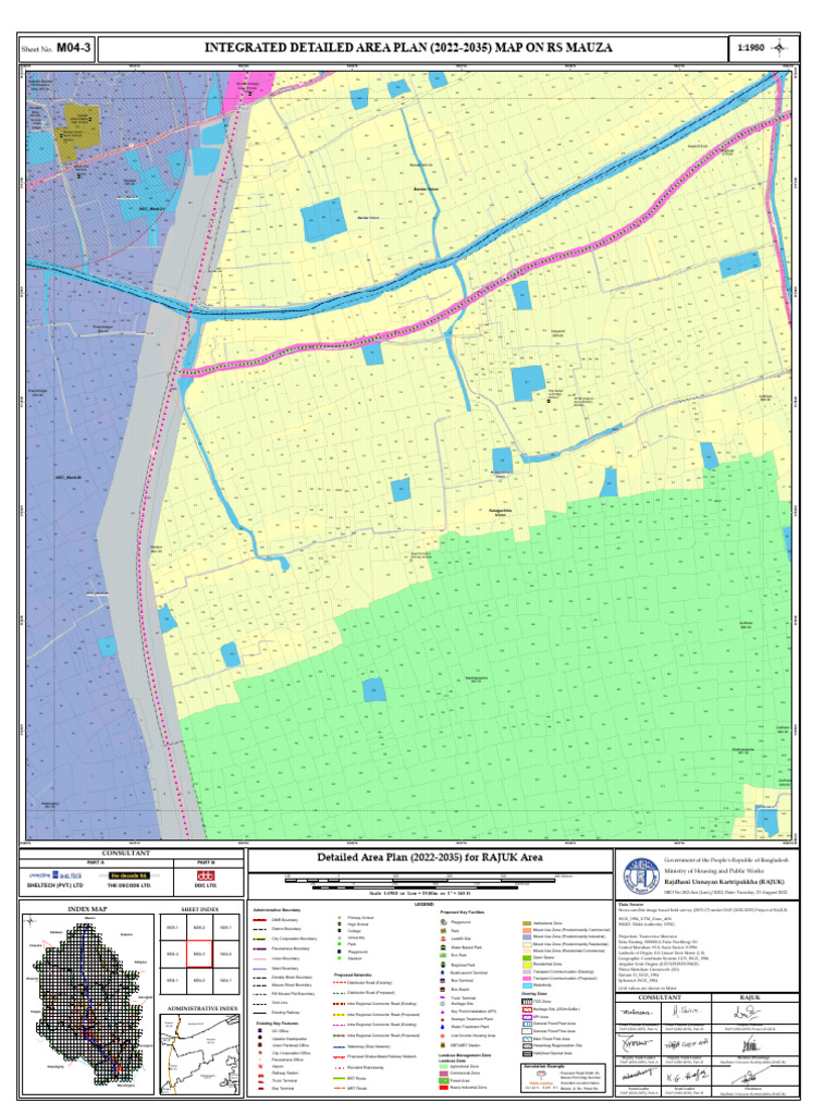 Integrated Detailed Area Plan (2022-2035) Map On Rs Mauza | PDF