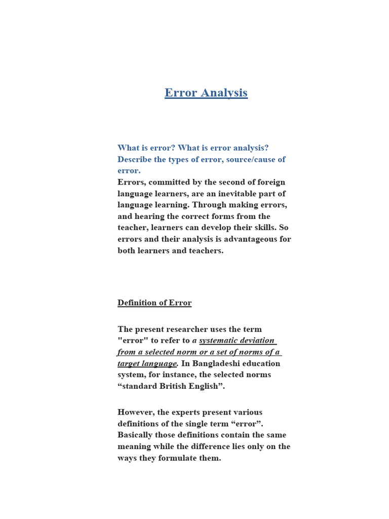 Error Analysis in Applied Linguistics | PDF | Error | Second Language