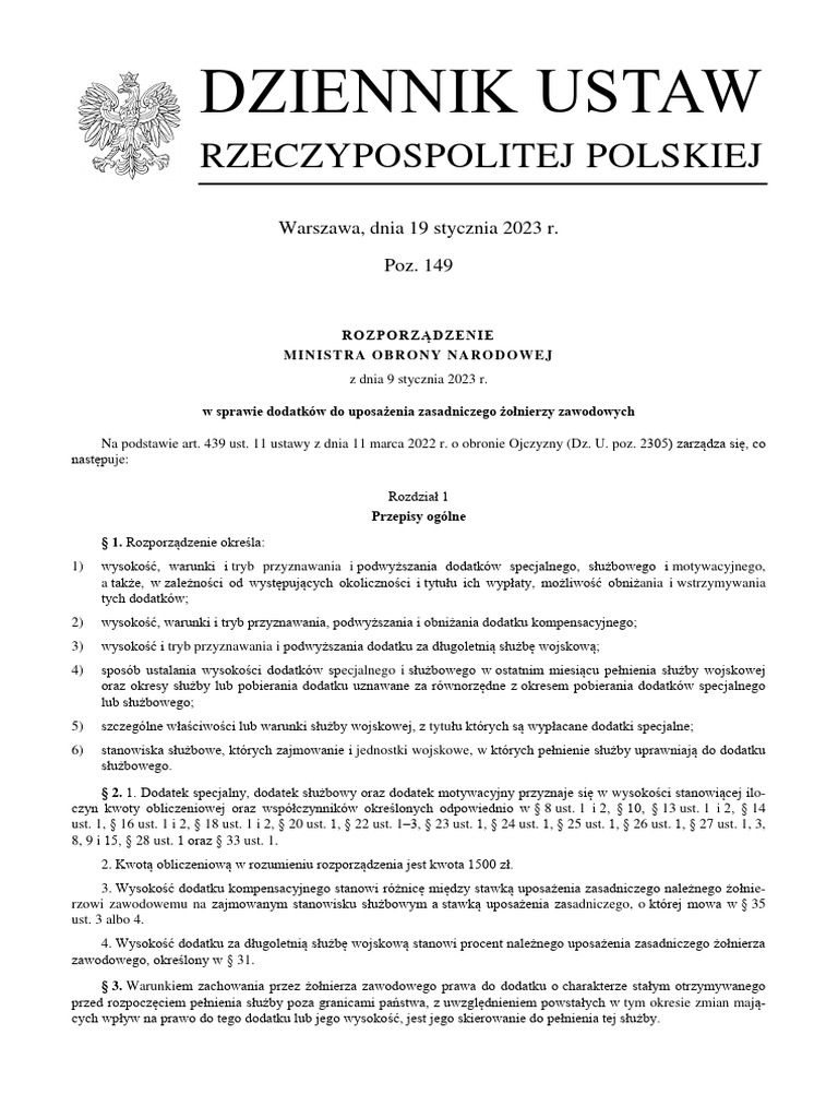 Dziennik Ustaw: Rzeczypospolitej Polskiej | PDF