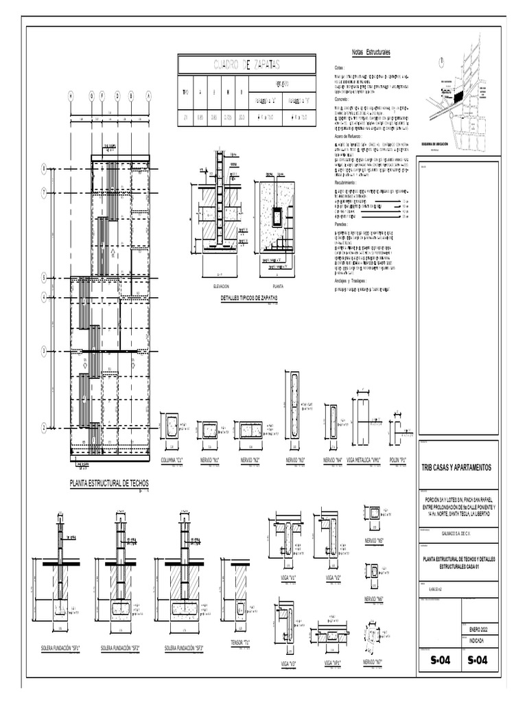 Planta Estructural Techos Casa 01 | PDF