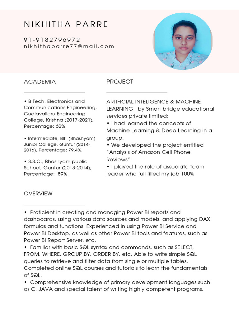 AI & ML Project Experience Overview | PDF | Career & Growth