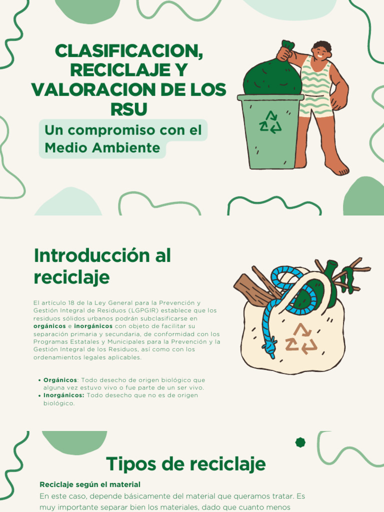 Presentación Reciclaje y Medio Ambiente | PDF | Reciclaje | Residuos