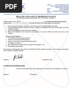 Appointment Letter. Health and Safety Representative | PDF