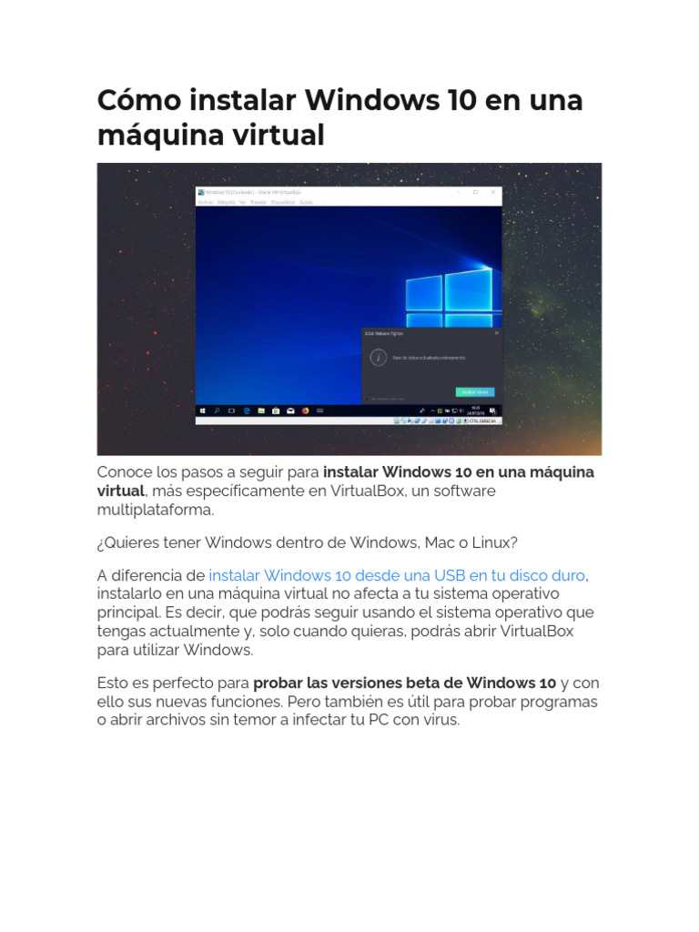 3-Cómo Instalar Windows 10 en Una Máquina Virtual | Descargar gratis ...