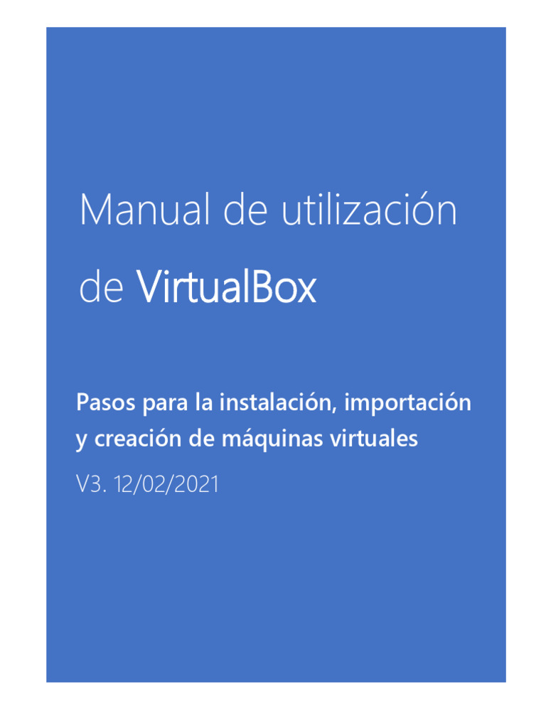 1-Manual Utilizacion VirtualBox | PDF | Máquina virtual | Sistema operativo