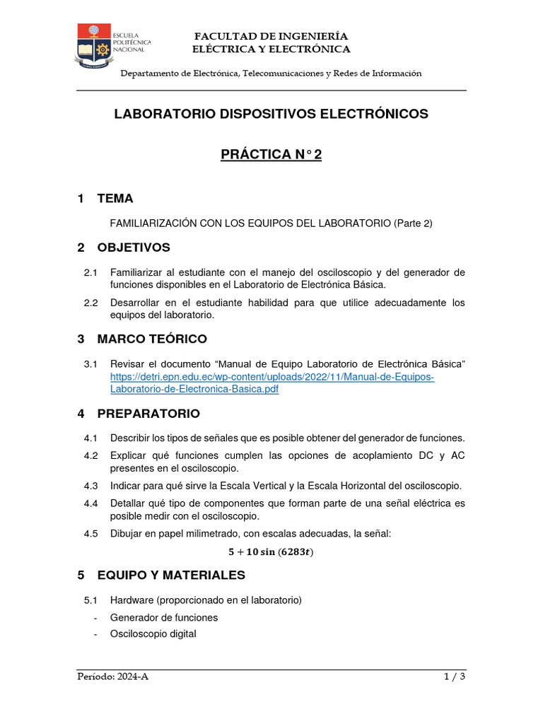 Practica 2 DE 2024A | PDF | Electrónica | Metrología