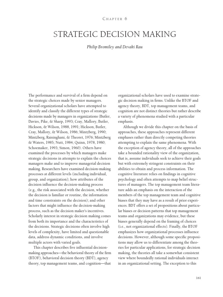 Strategic Decision Making | PDF | Risk | Decision Making