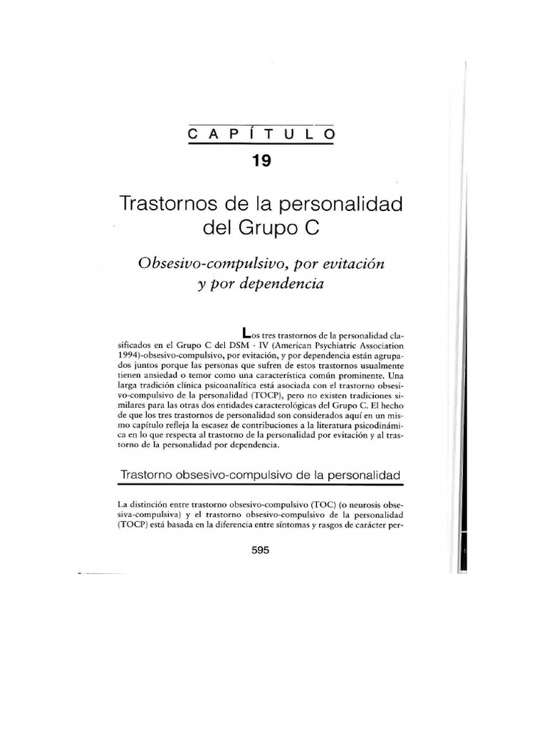 Gabbard, G. Manual Cap 19 T Personalidad Grupo C Obse Evitativob ...
