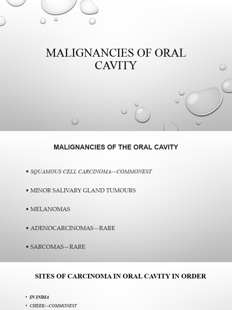 Malignancies of Oral Cavity | PDF | Mouth | Tongue