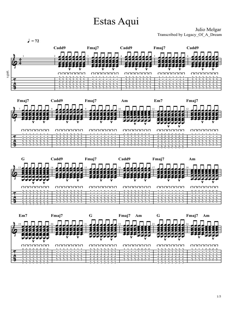 Estas Aqui (A-Guitar) | PDF