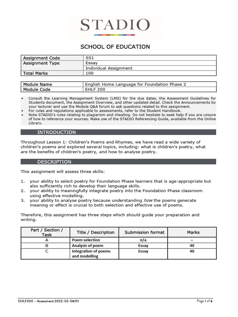 Microsoft Word Assignment Template Ss1 Pdf Poetry Human