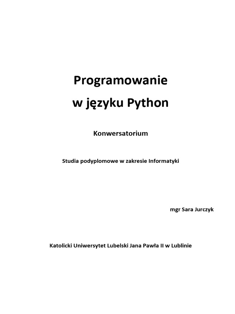 PWJP Konwersatorium 03 Funkcje | PDF