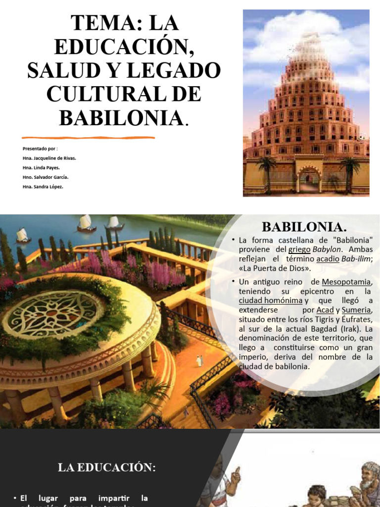 Educacon Salud y Legado de Babilonia | PDF | Babilonia | Hammurabi