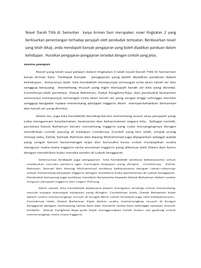 Contoh Jawapan Soalan Ringkasan 1 | PDF