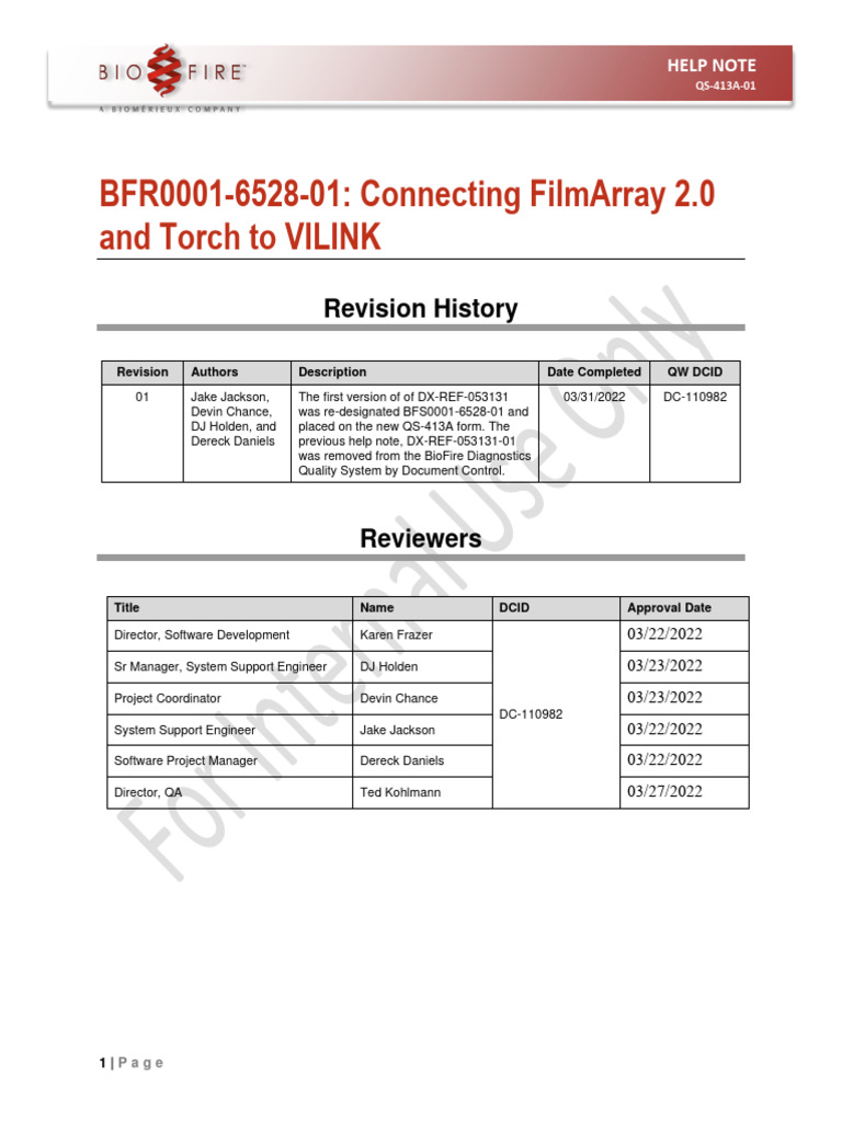 5149-1 - Vilink 4.0 For Filmarray 2.0 and Filmarray Torch - Att. 2 ...