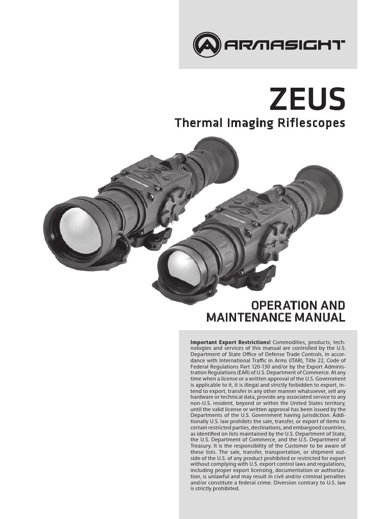 Armasight -Zeus-EN | PDF | Telescopic Sight