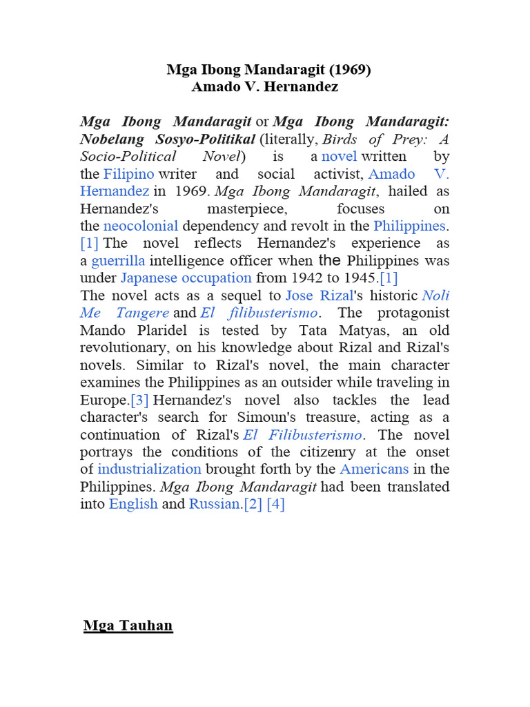 Mga Ibong Mandaragit Ni Amado v. Hernandez | PDF