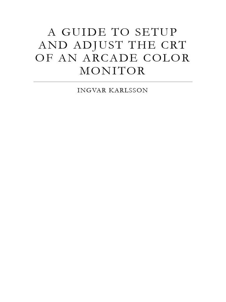 Guide Setup Adjust Arcade Monitors v1.2.0 | PDF | Electronic ...