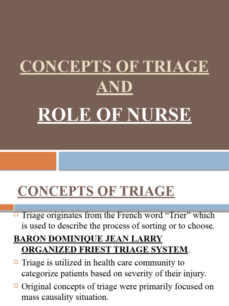 Concept of Triage (Divyanshi) | PDF | Emergency Department | Medical ...