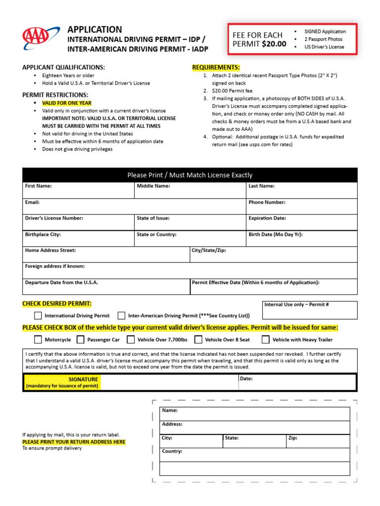 IDP Application2a | Download Free PDF | Driver's License