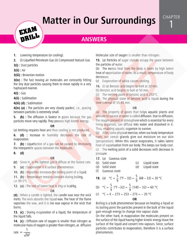 100per Science Cl9 Ed Ch1 | PDF | Liquids | Gases