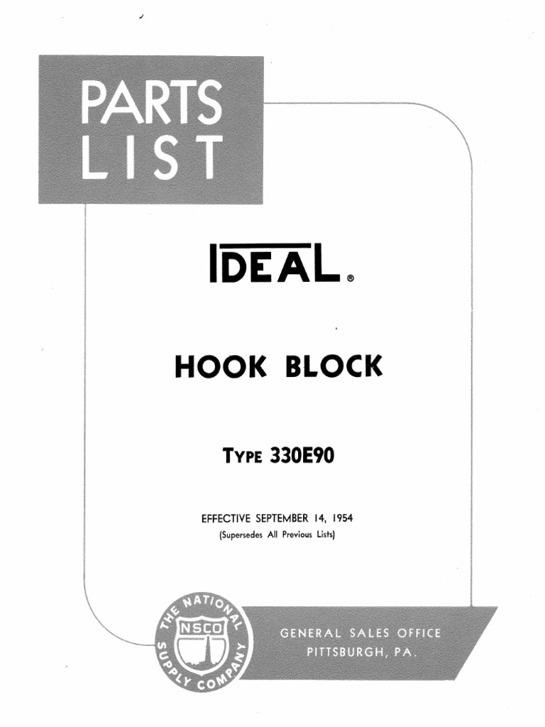 Ideal 330E90 Hook Block | PDF