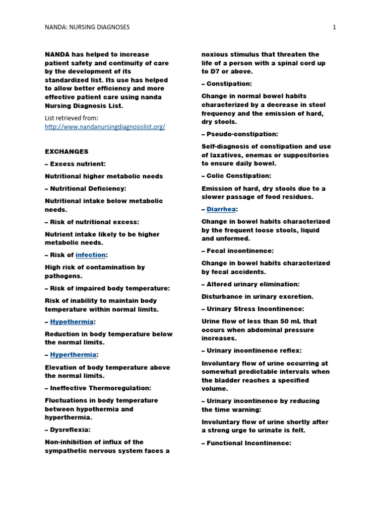 Nanda Nursing Diagnosis List | Download Free PDF | Psychological Trauma | Caregiver