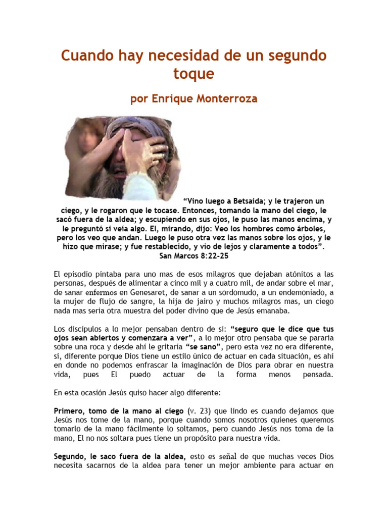 Necesidad de un Segundo Toque | PDF | Jesús | Dios