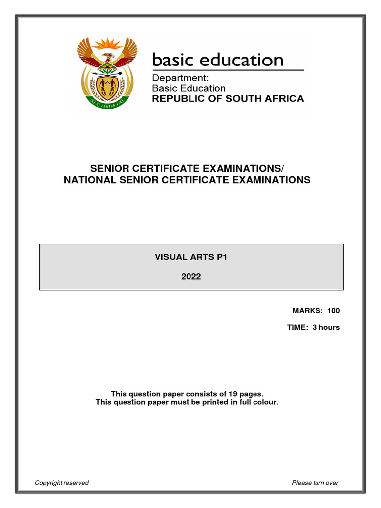 2022 Visual Arts Exam Paper Guide | PDF | Question | The Arts