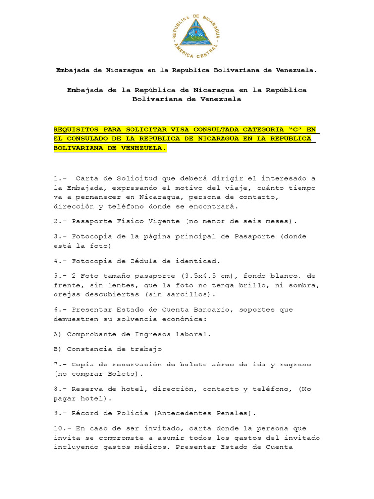 Requisitos para Tramite de Visa 2023 | PDF | Visa de viaje | Fiebre ...