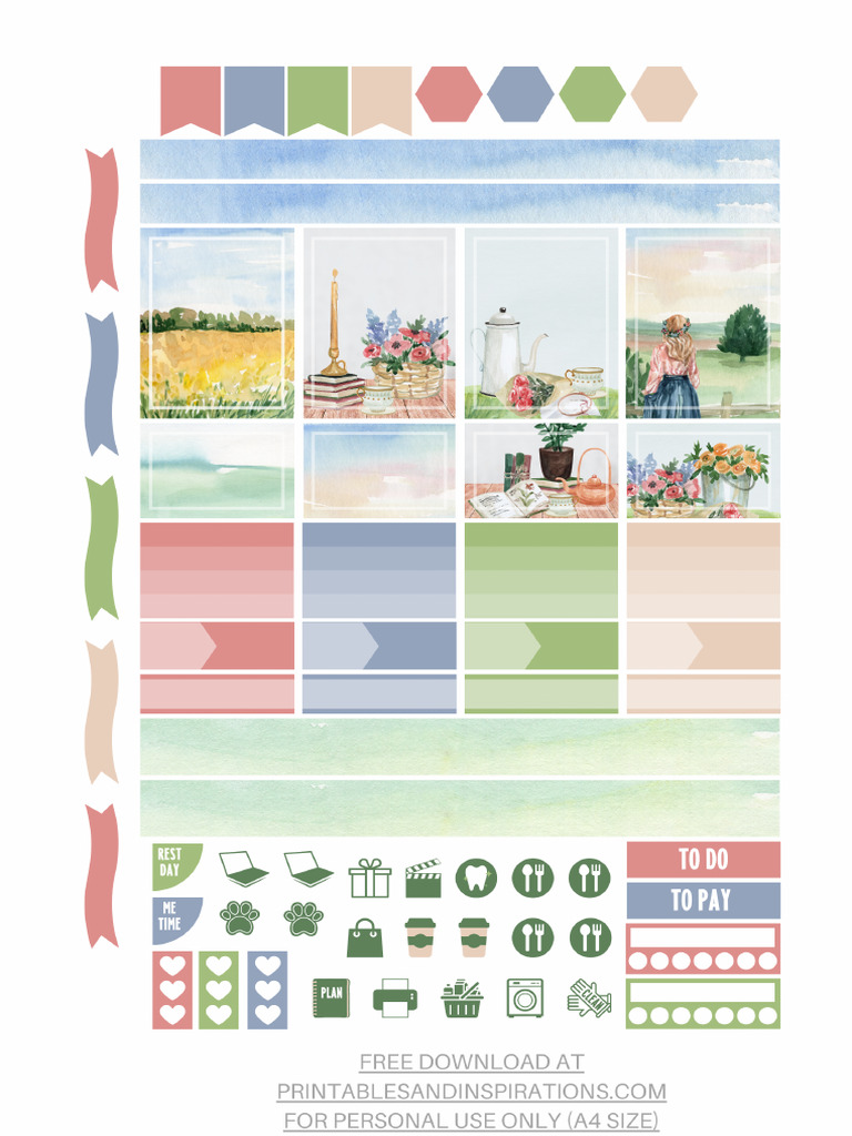 Cottagecore Planner Stickers | PDF