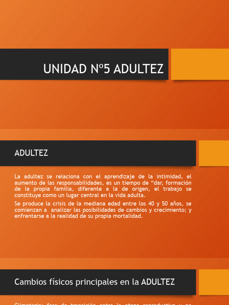 Unidad Nº5 Adultez | PDF | Adultos | Menopausia