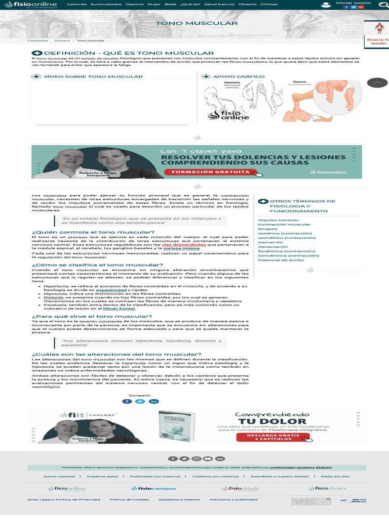 Tono muscular _ Qué es, clasificación, función y alteraciones | PDF ...