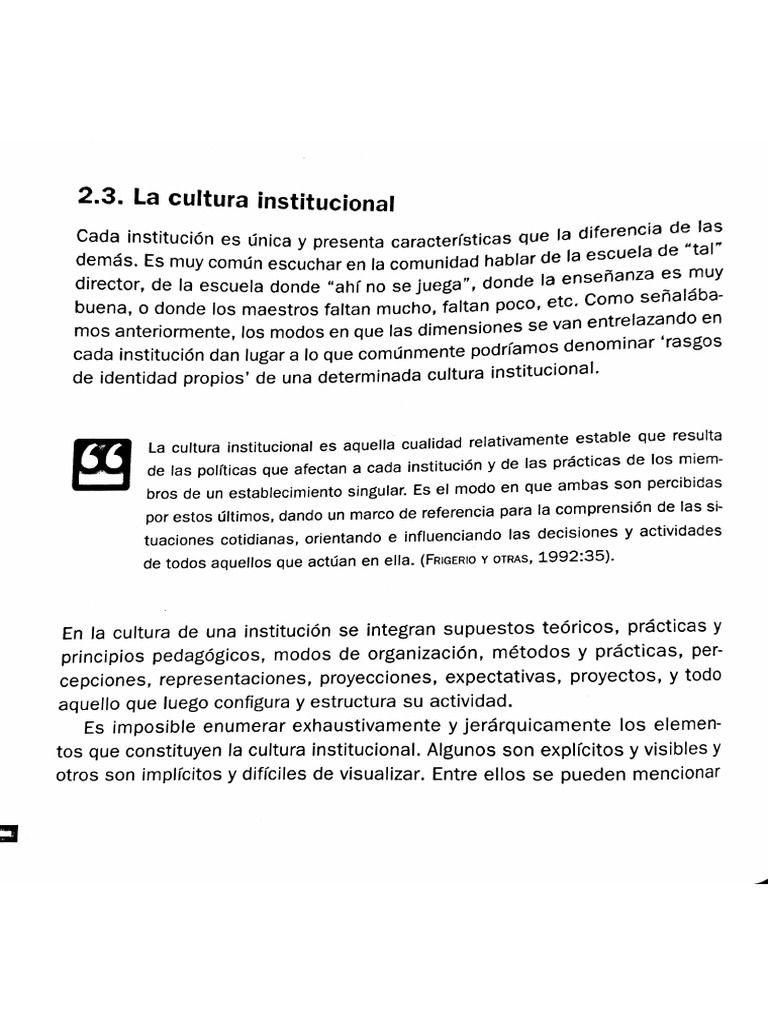 CLASE 6 - La Cultura Institucional | PDF