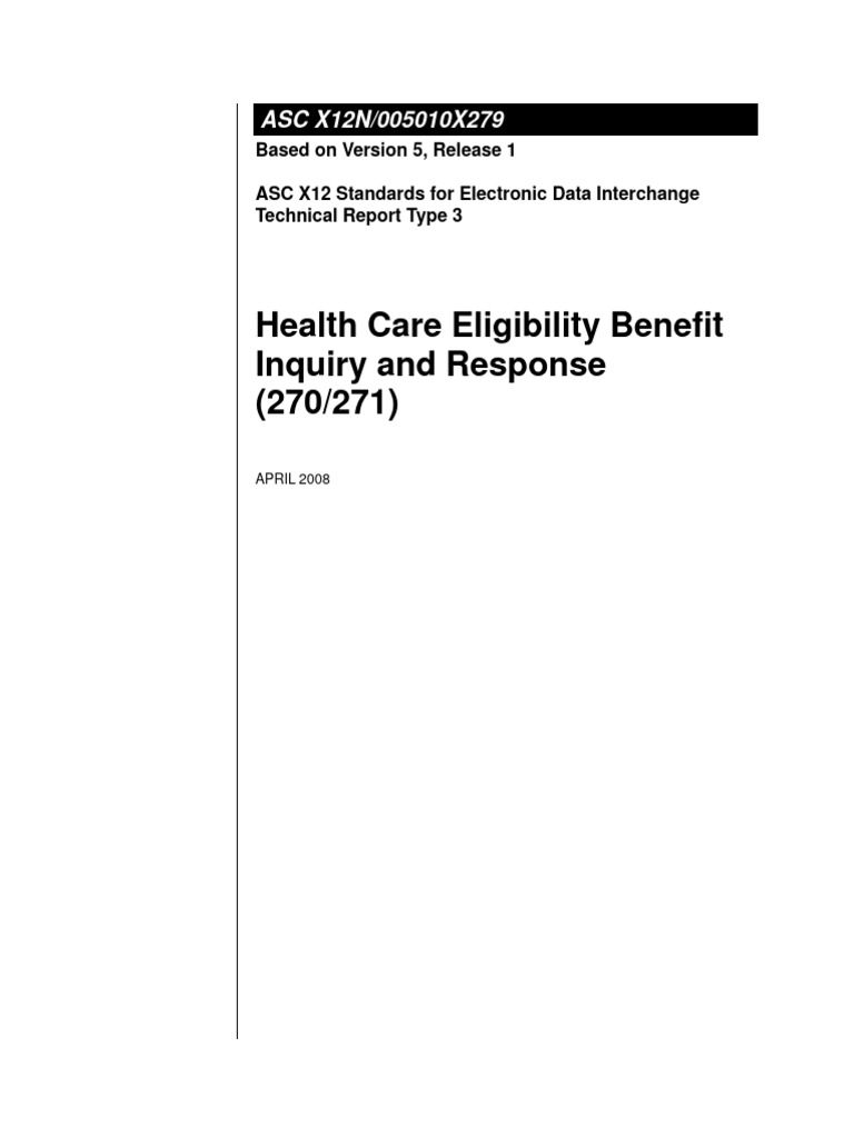 270 - 271 - 5010 Implementation Guide | PDF | Health Maintenance ...