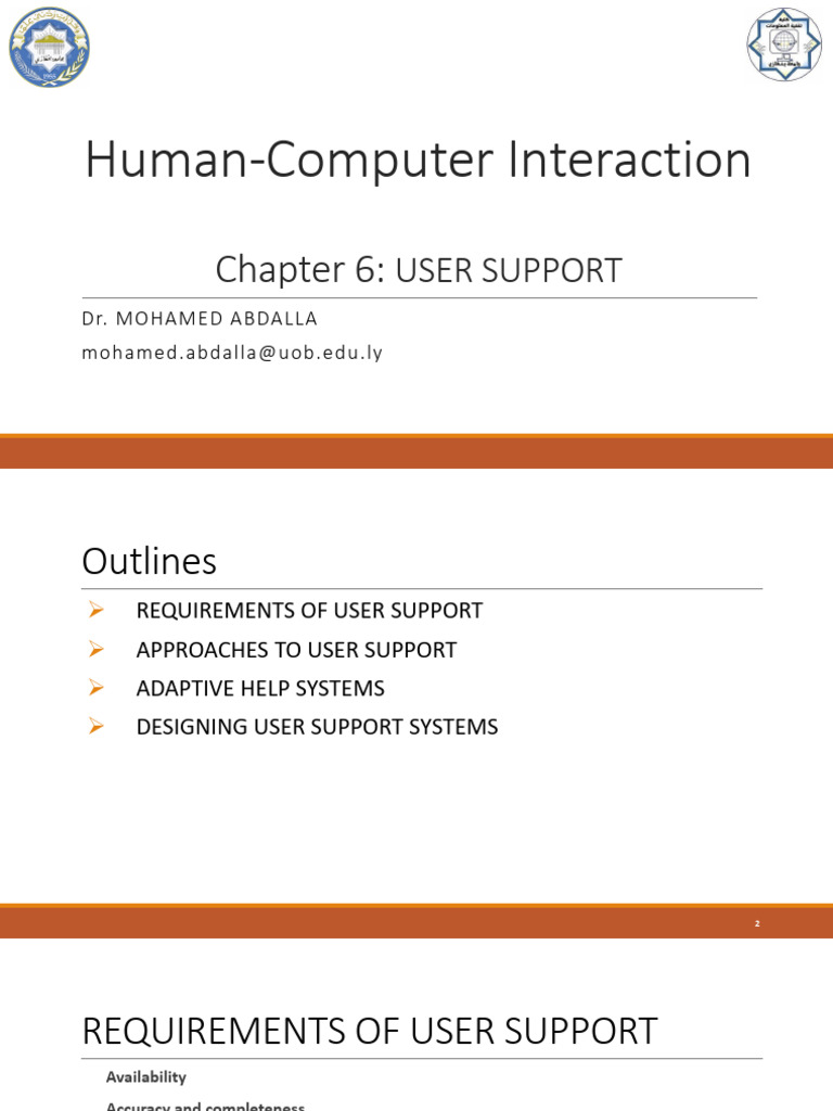 Chapter 6 User Support | PDF | Computers | Technology & Engineering
