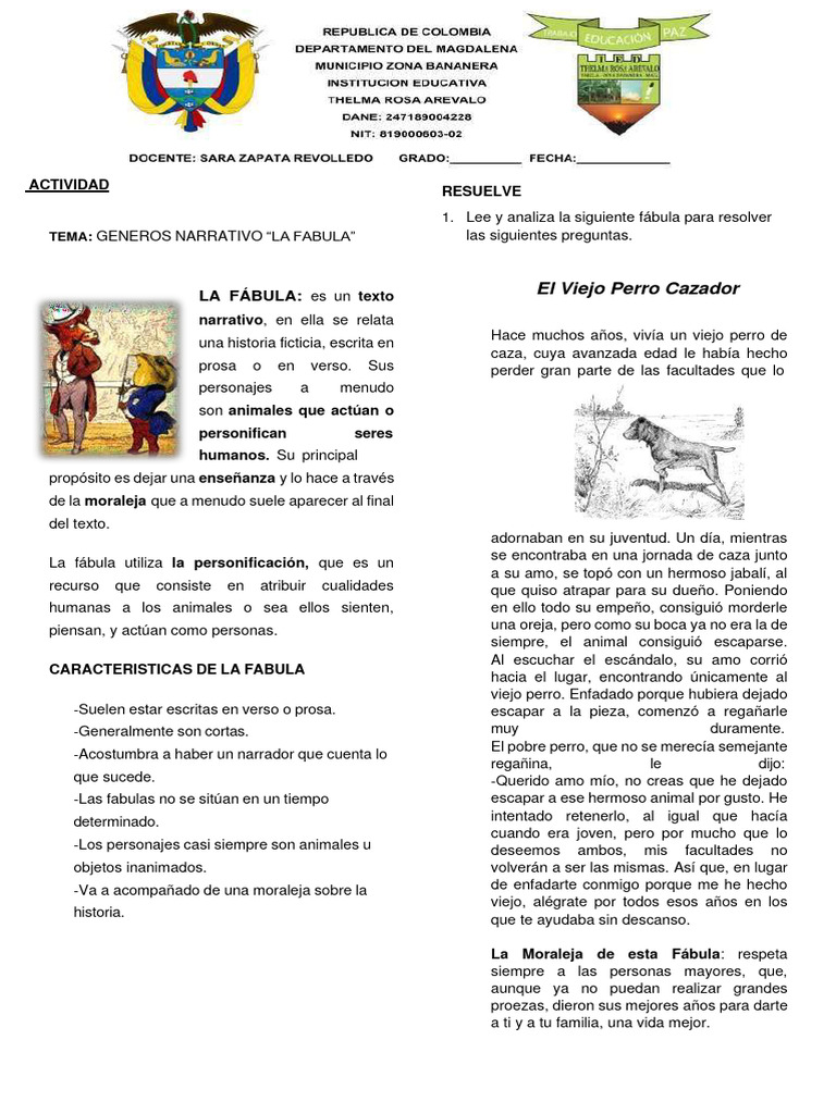 Prueba de Fabula | PDF | Fábula | Narración