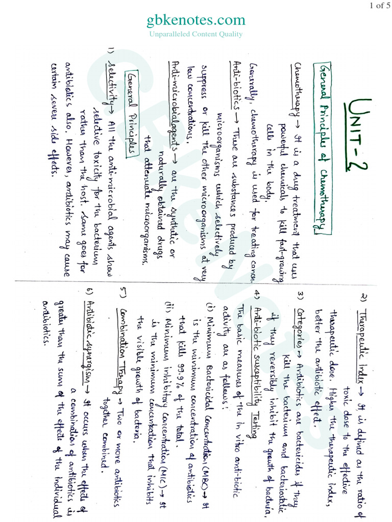 Pharmacology Unit 2 Study Notes | PDF | Cooking, Food & Wine