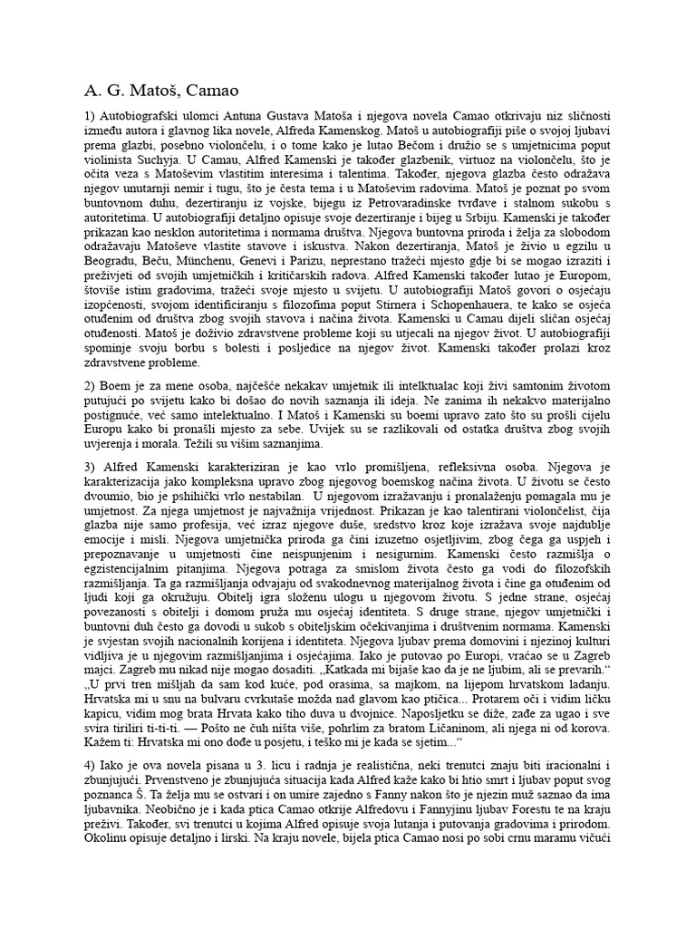 Matoš, Camao | PDF