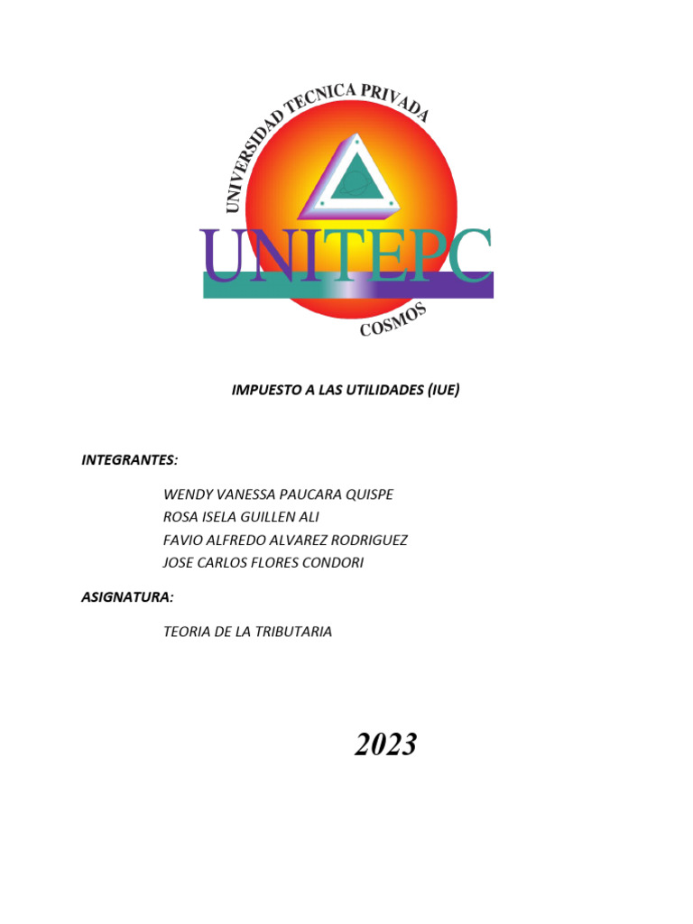 Iue Tributaria | PDF | Impuestos | Contabilidad