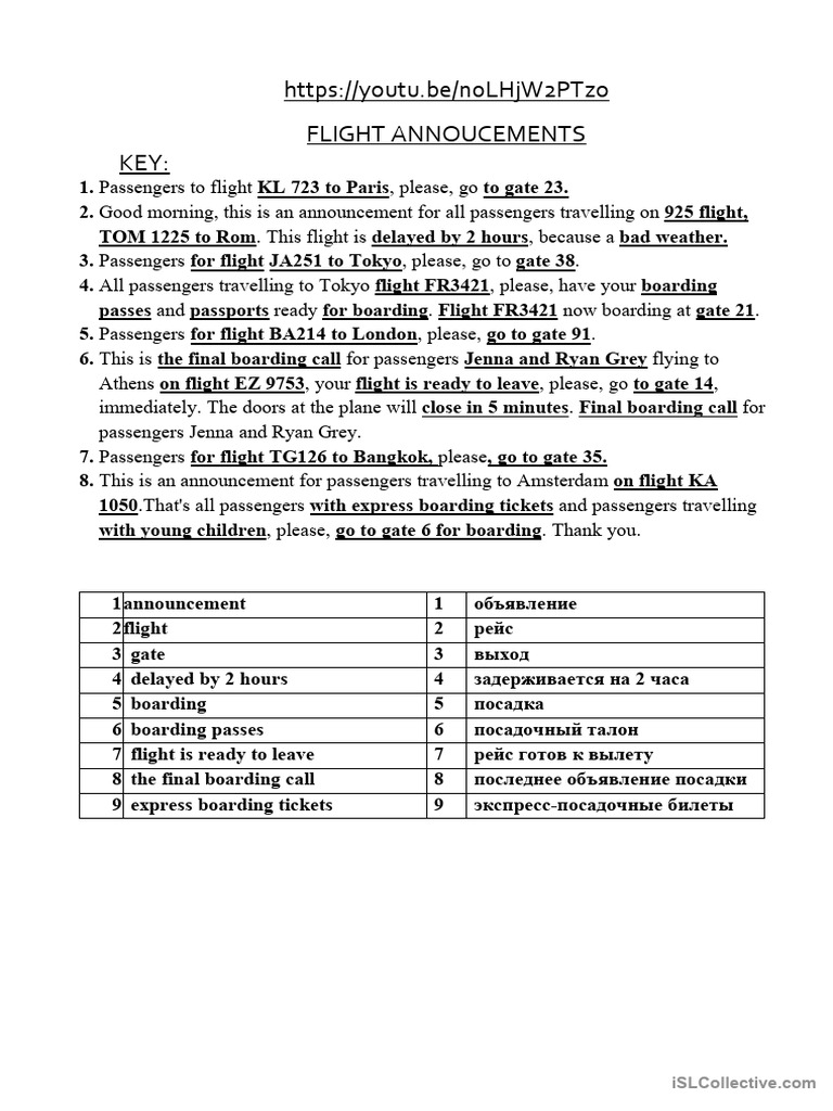 Flight Annoucements | PDF | Aviation Safety | Aviation