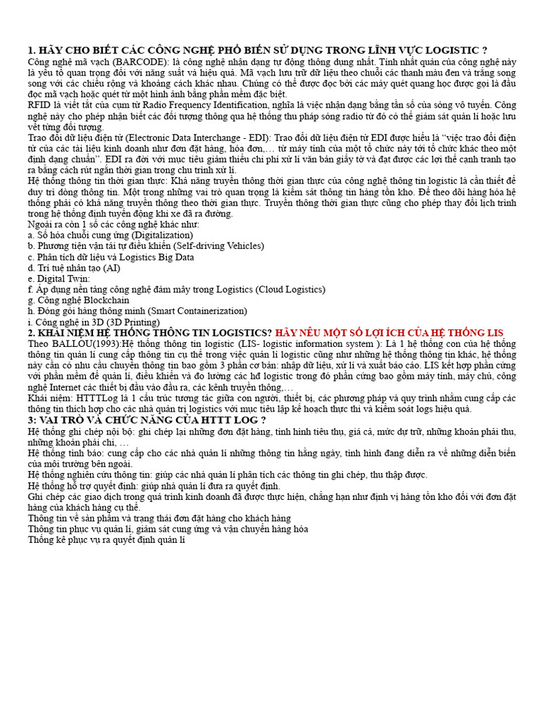 Đề cương Hệ thống thông tin Log | PDF