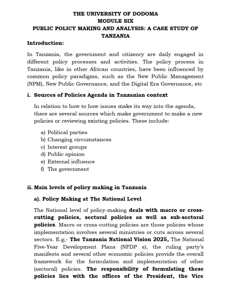 Po 223 Public Policy Module Six | PDF | Policy | Governance
